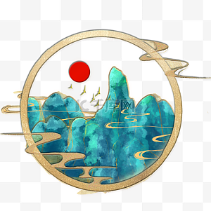 古风云纹山水图片-古风云纹山水图片素材免费下载-千库网